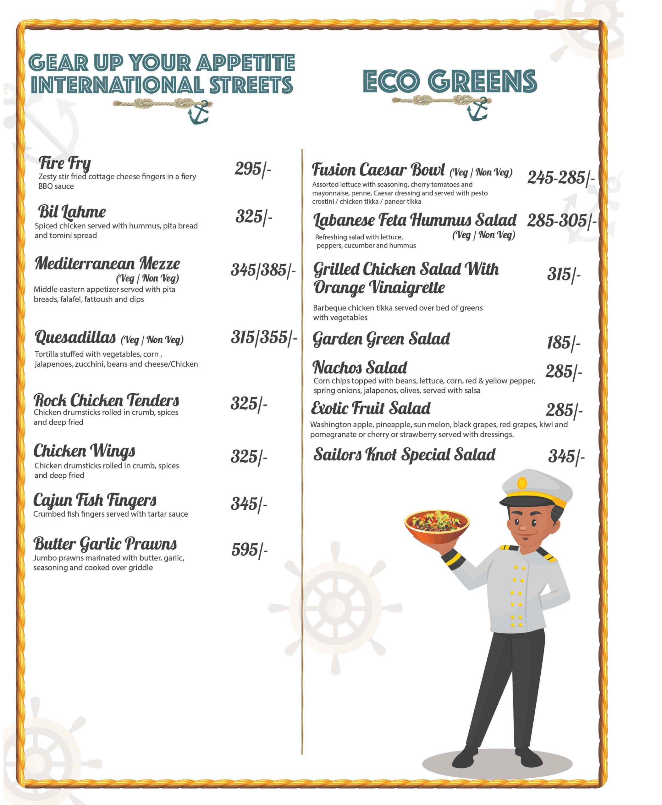 Menu | the sailors knot